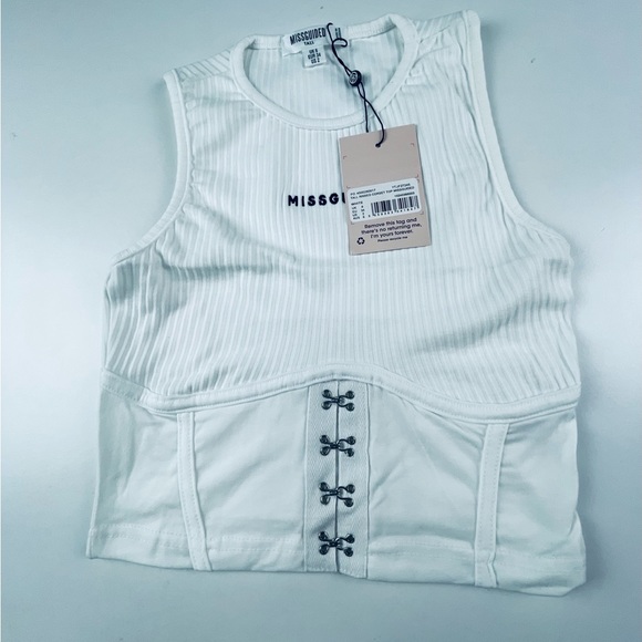 Missguided | Tops | Tall Ribbed Corset Top Missguidedwhite | Poshmark